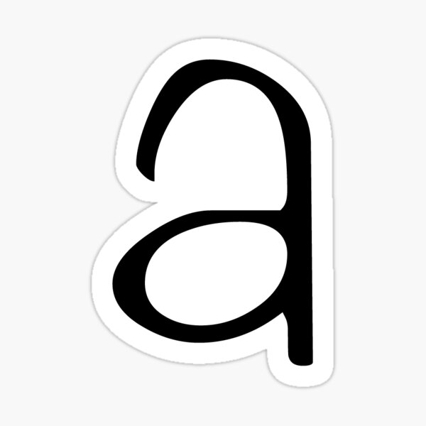 Pegatina «Letra minúscula negra a» de UrsulaFashion | Redbubble