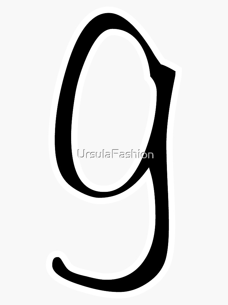 "Black lowercase letter g" Sticker for Sale by UrsulaFashion | Redbubble