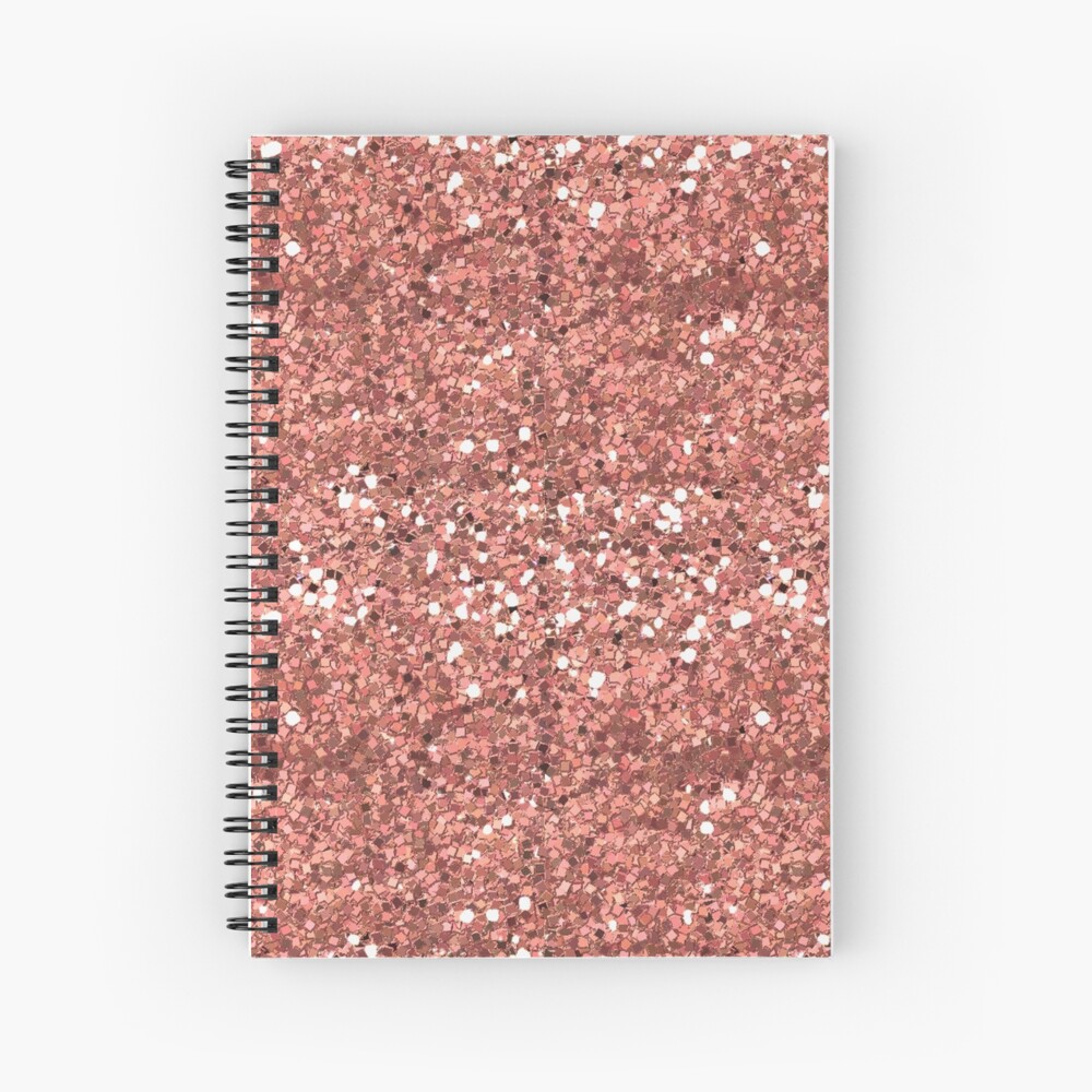 "Rose Gold Glitter Chunky Sequin" Spiral Notebook for Sale by ...
