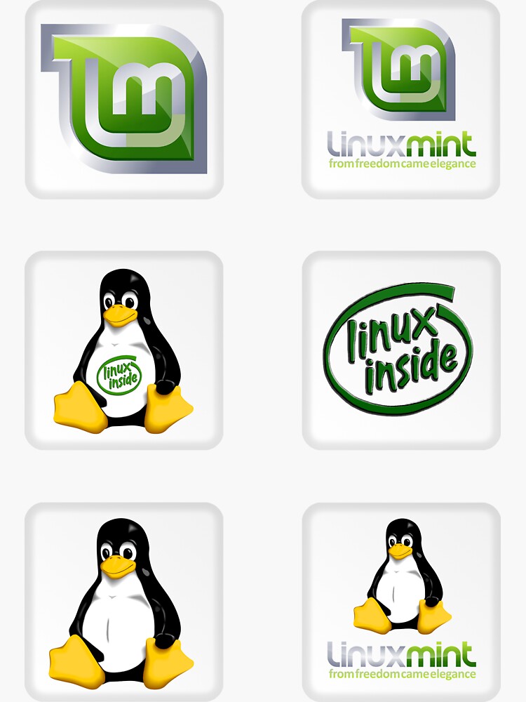 "Linux Mint 6 Sticker Set" Sticker for Sale by robbrown | Redbubble