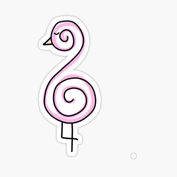 "Neon Swirl Flamingo " Sticker for Sale by FlowerCrafty | Redbubble