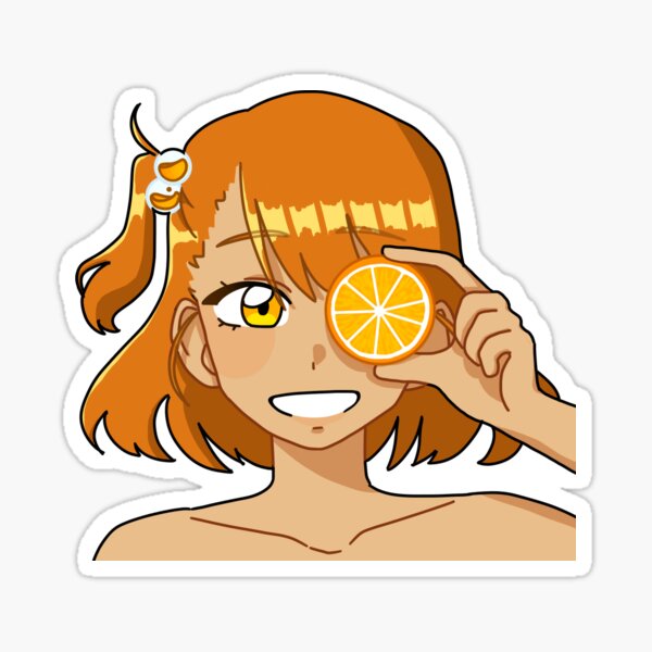 "orange aesthetic girl" Sticker by maniacalgrey | Redbubble