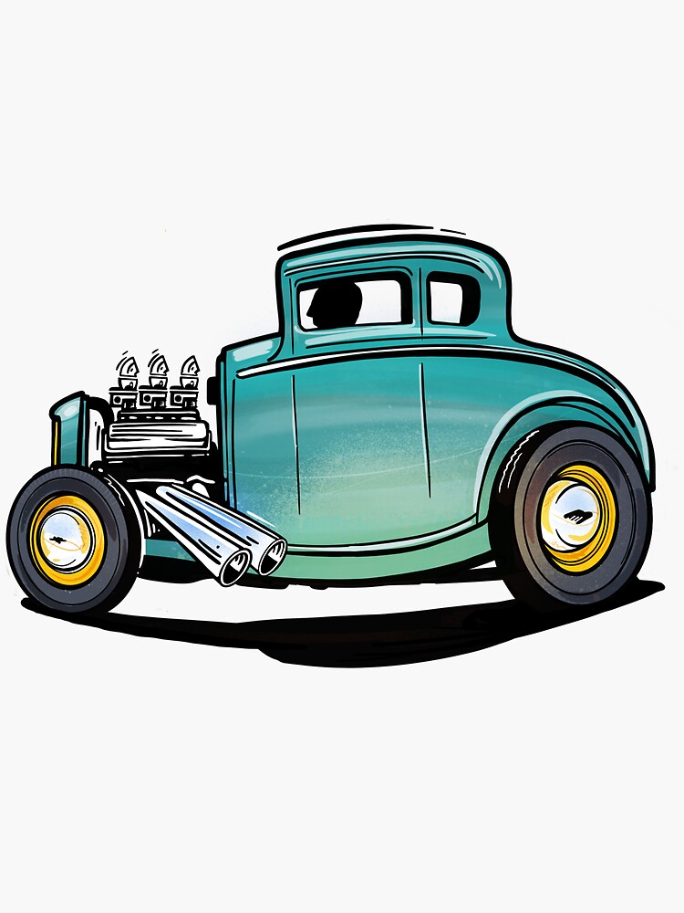 "Cartoon Deuce Coupe" Sticker for Sale by walts-speedshop | Redbubble