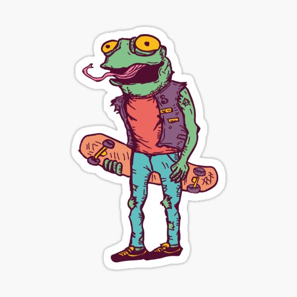 "Frog Skater" Sticker for Sale by Funny-Vintage | Redbubble