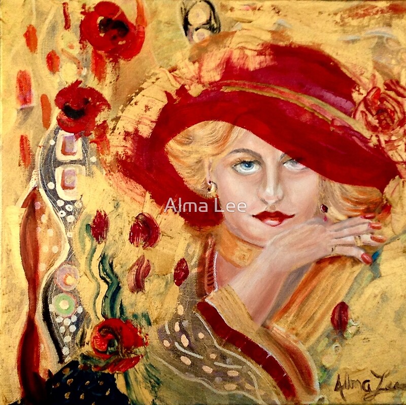 "Woman in Red: Homage to Gustave Klimt, by Alma Lee" by Alma Lee ...