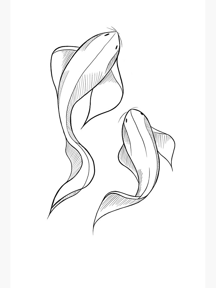 "Koi Fish Simplistic" Art Board Print for Sale by feloiseg | Redbubble