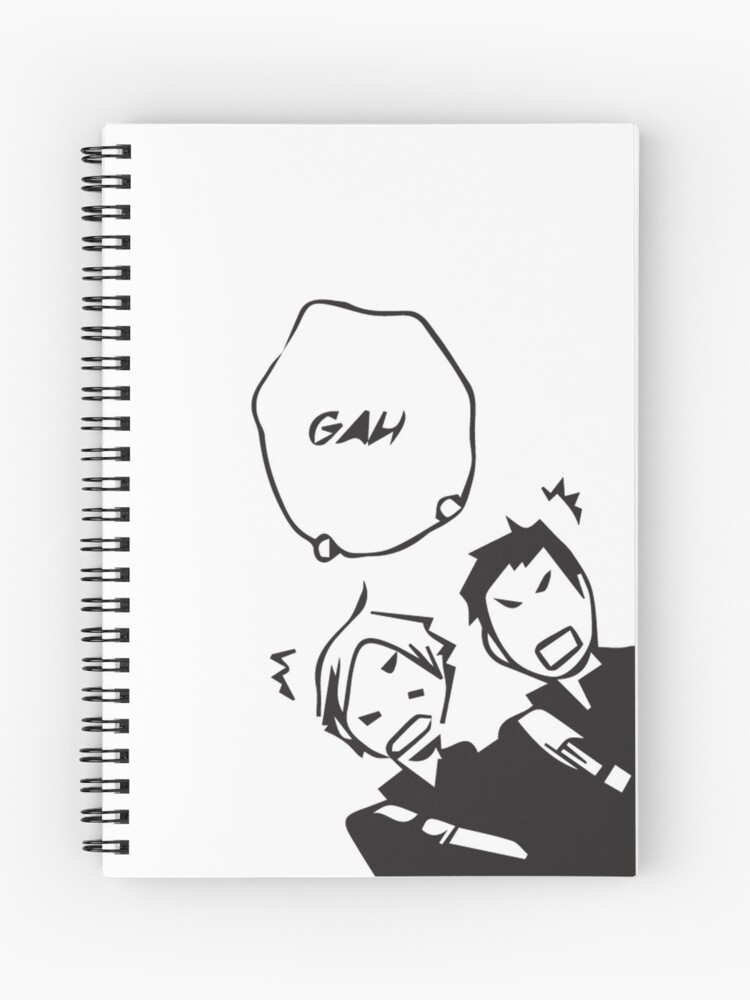 "sugawara and daichi minimal lineart manga" Spiral Notebook for Sale by ...