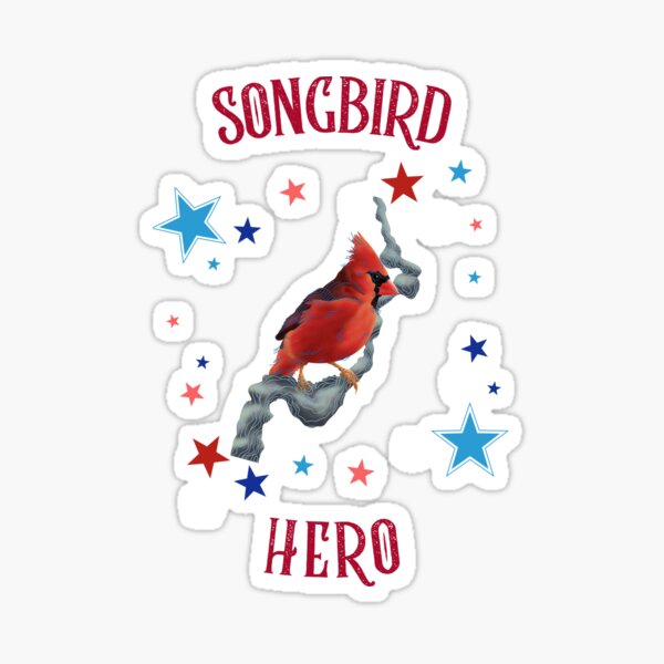 "Songbird Hero" Sticker for Sale by RAApparel | Redbubble