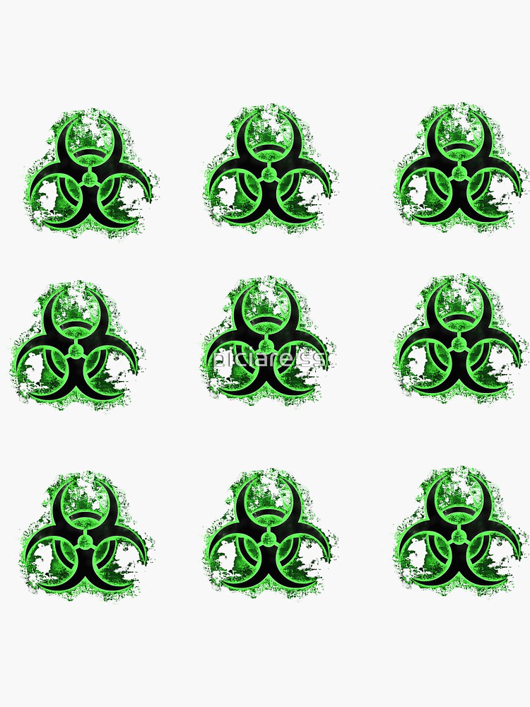 "Biohazard warning, glowing toxic waste fallout" Sticker for Sale by ...