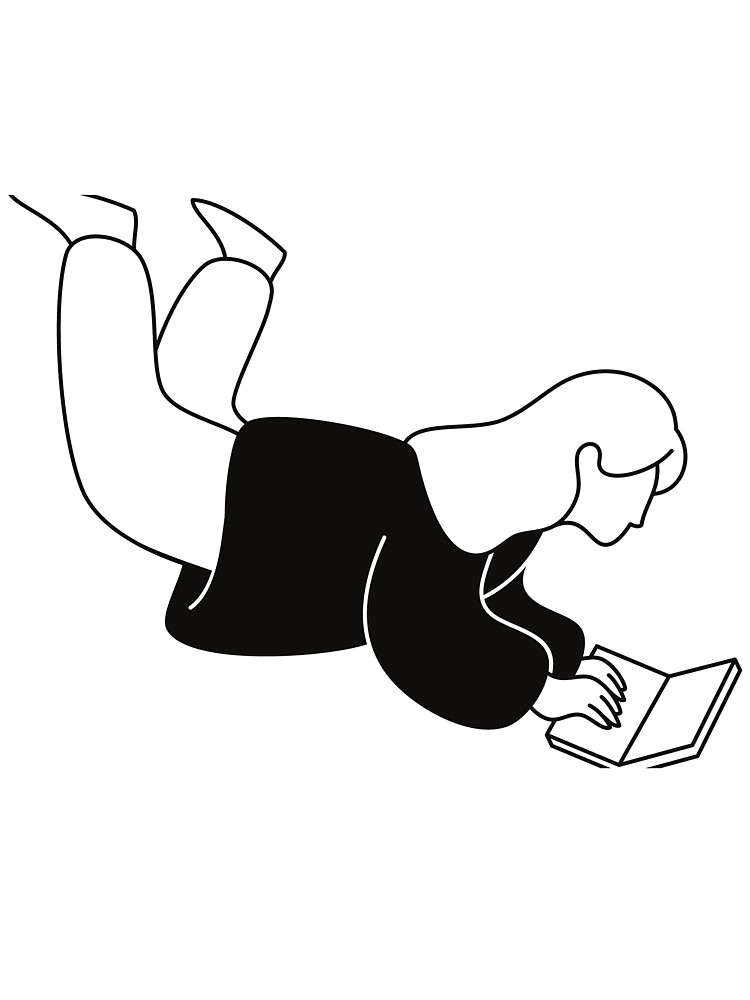 "Girl Studying." Sticker for Sale by buony24 | Redbubble