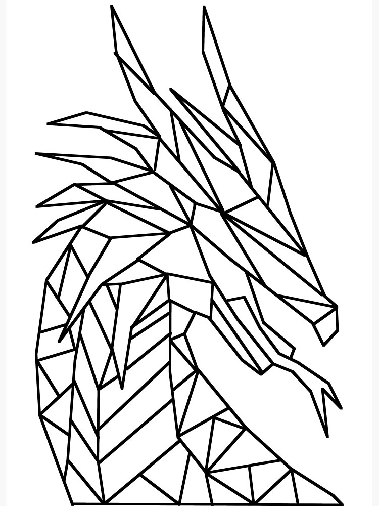 "Geometric Minimalist Dragon Head" Art Board Print for Sale by Zeemow ...