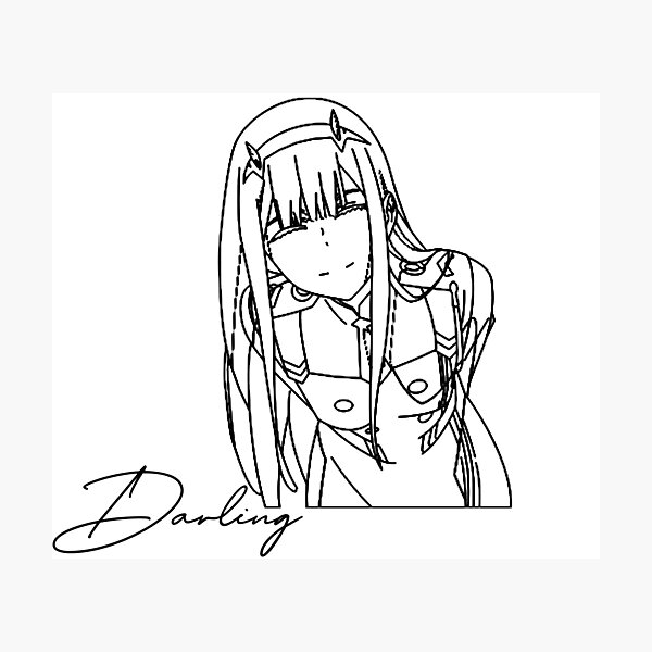 "zero two outline" Photographic Print for Sale by Riku-Ortiz | Redbubble