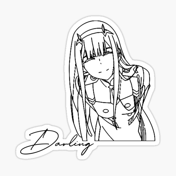 "zero two outline" Sticker for Sale by Riku-Ortiz | Redbubble