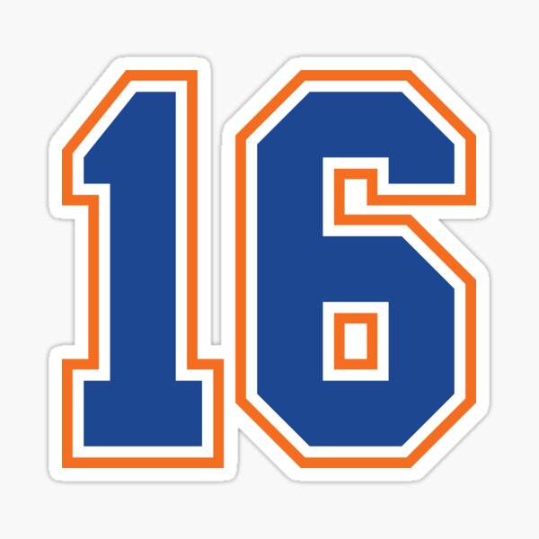 "Sixteen Jersey Number Sports 16" Sticker for Sale by HelloFromAja ...