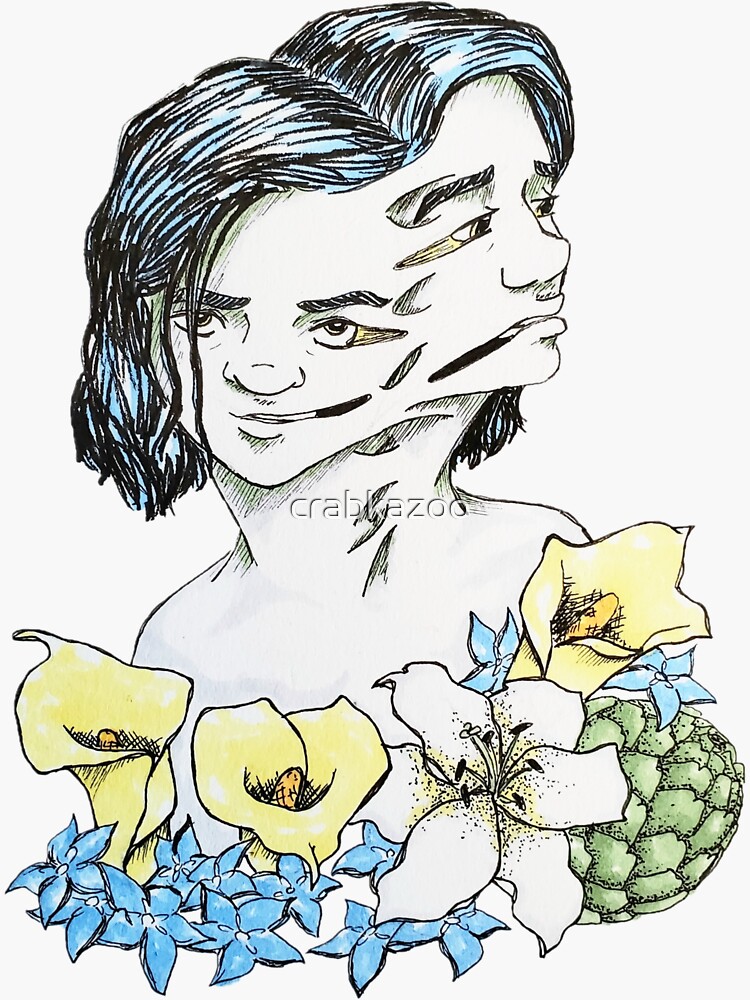 "two headed girl" Sticker for Sale by crabkazoo | Redbubble