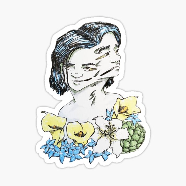 "two headed girl" Sticker for Sale by crabkazoo | Redbubble