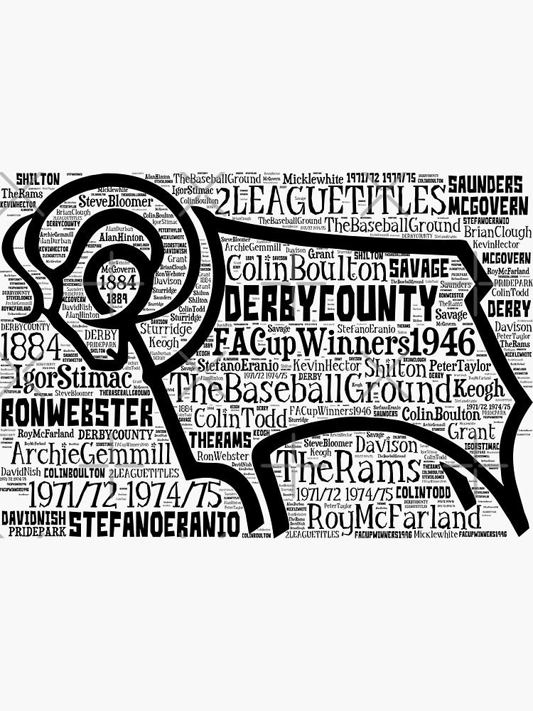 "Derby County Club Crest 2" Sticker for Sale by TheIcons | Redbubble