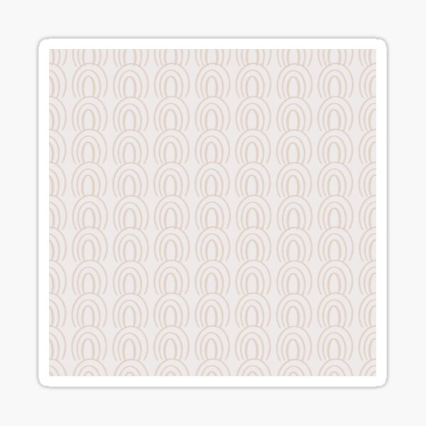 "Cute Modern Rainbow Shape Pattern in Neutral Tan and White" Sticker by ...