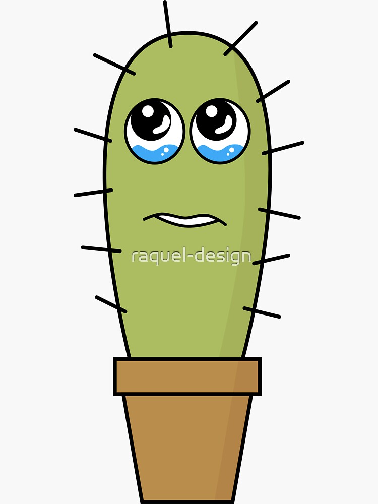 "Cactus crying" Sticker for Sale by raquel-design | Redbubble