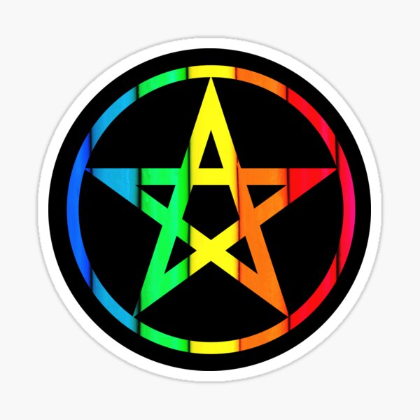"Rainbow Pentacle - black background" Sticker for Sale by aliveinmiddle ...