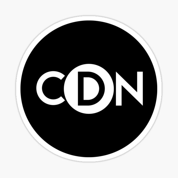 Pegatina «Logotipo de CDN en vinilo negro» de COVIDDanceNight | Redbubble