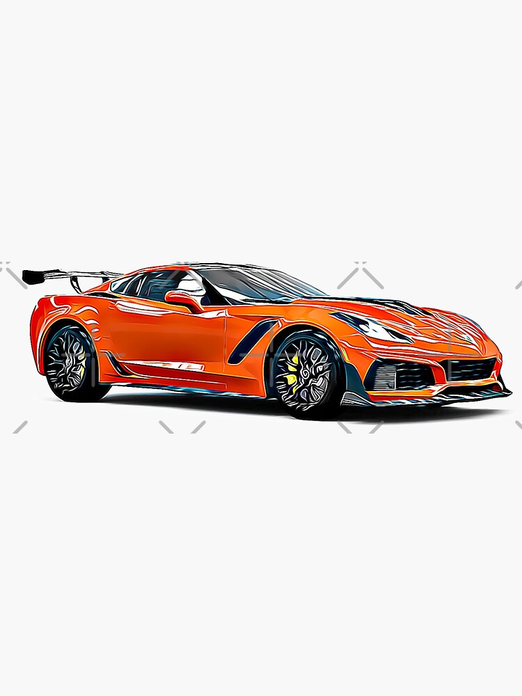 Pegatina «Corvette ZL1 Dibujos animados» de Auto-Prints | Redbubble