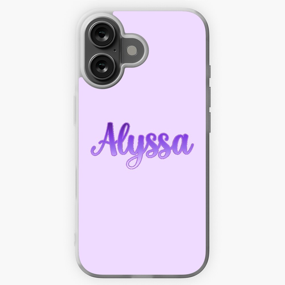 "Alyssa Bubble Letter Name Cursive Caligraphy Ombré Violet Lavender ...