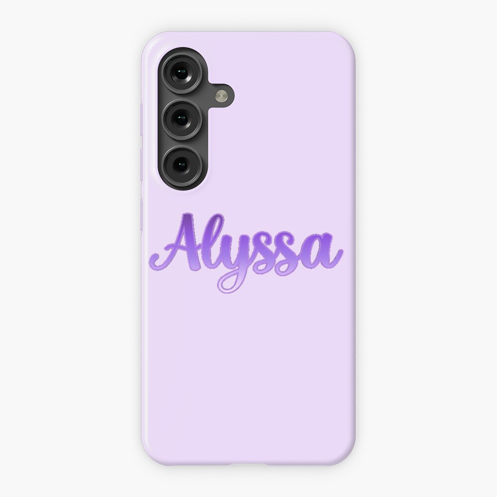 "Alyssa Bubble Letter Name Cursive Caligraphy Ombré Violet Lavender ...