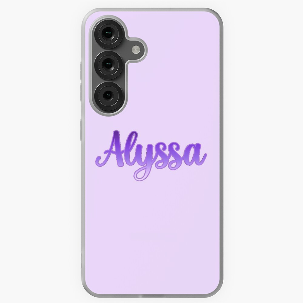 "Alyssa Bubble Letter Name Cursive Caligraphy Ombré Violet Lavender ...