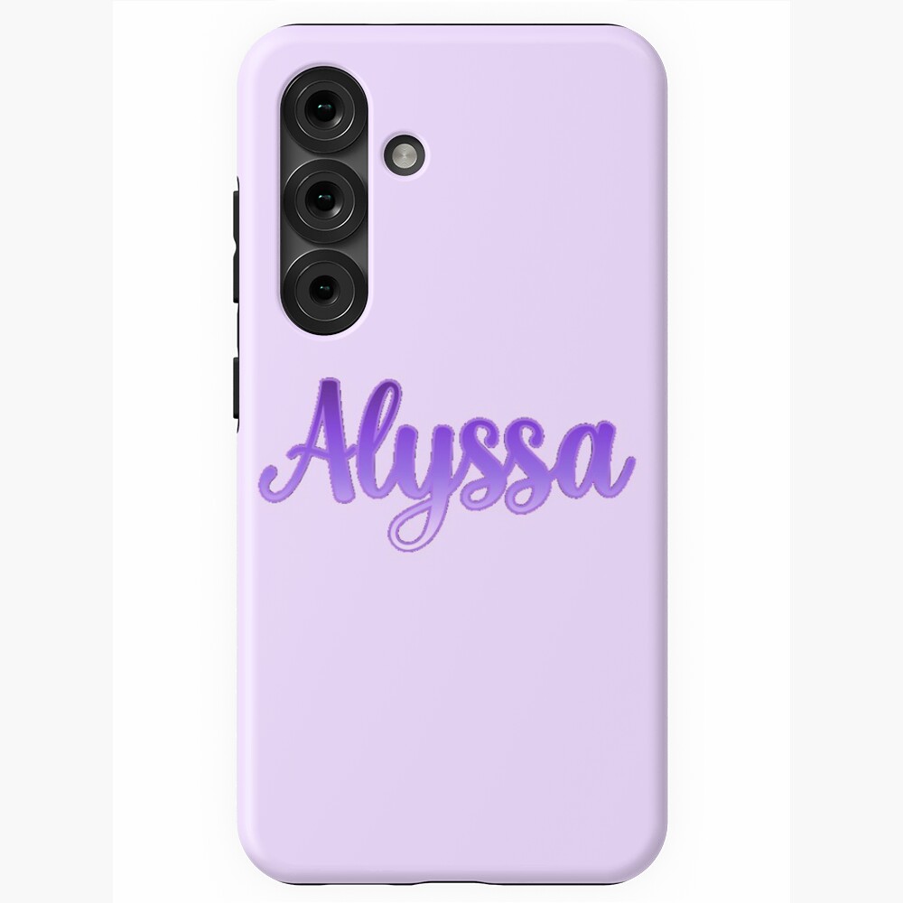"Alyssa Bubble Letter Name Cursive Caligraphy Ombré Violet Lavender ...
