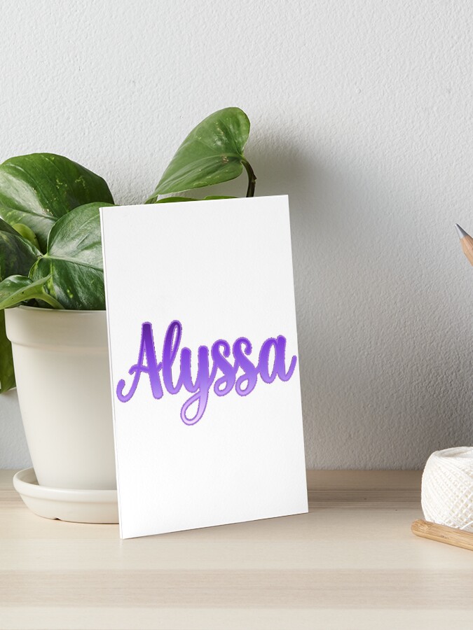 "Alyssa Bubble Letter Name Cursive Caligraphy Ombré Violet Lavender ...