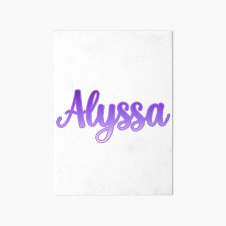 "Alyssa Bubble Letter Name Cursive Caligraphy Ombré Violet Lavender ...