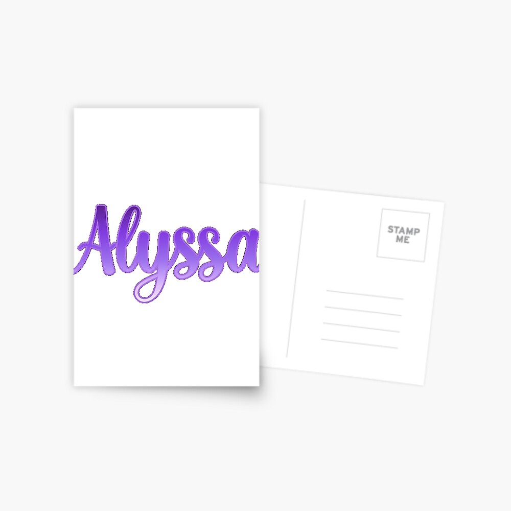 "Alyssa Bubble Letter Name Cursive Caligraphy Ombré Violet Lavender ...
