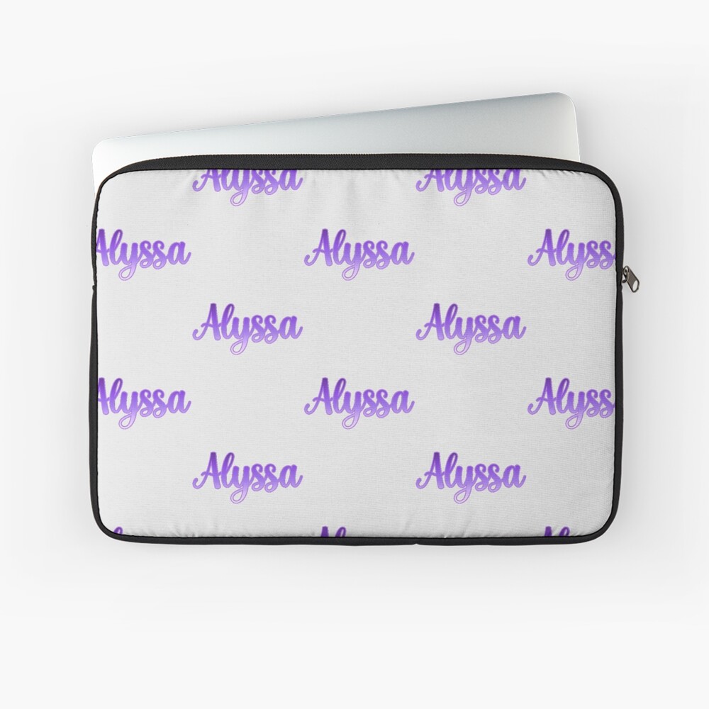 "Alyssa Bubble Letter Name Cursive Caligraphy Ombré Violet Lavender ...