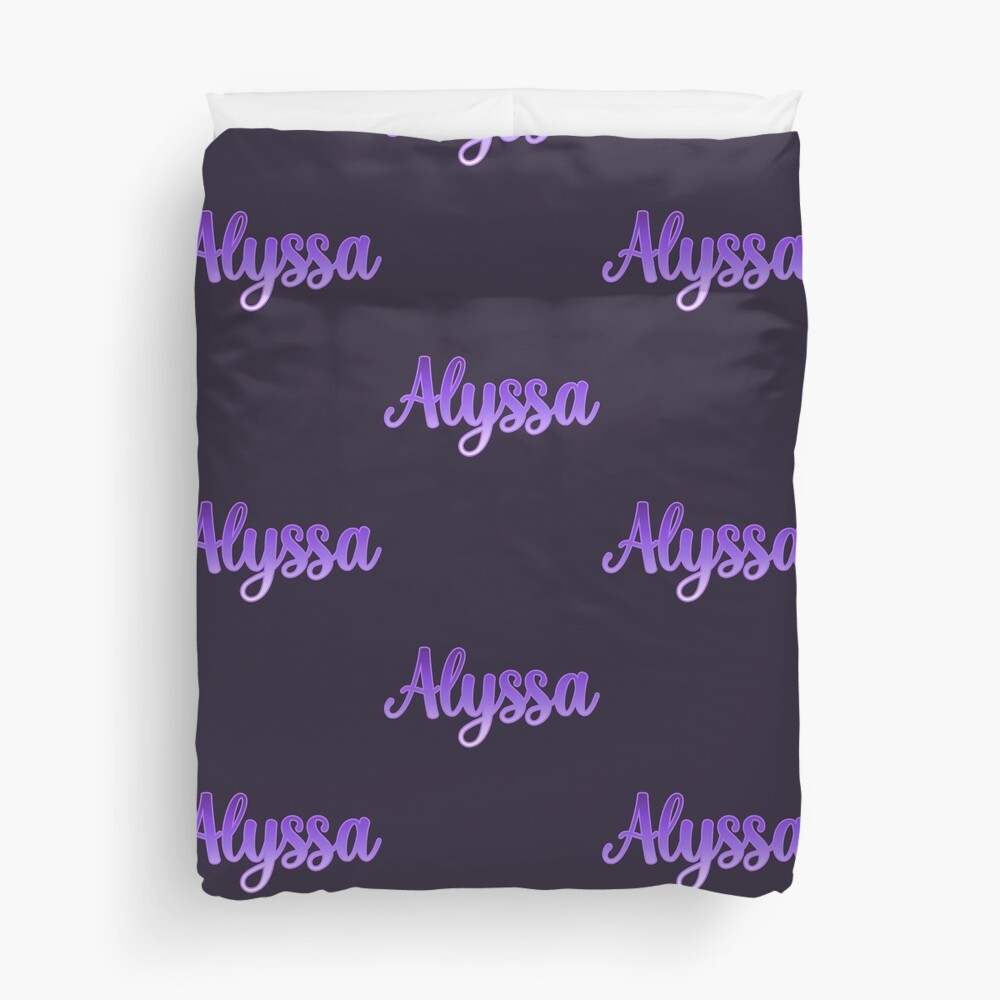 "Alyssa Bubble Letter Name Cursive Caligraphy Ombré Violet Lavender ...