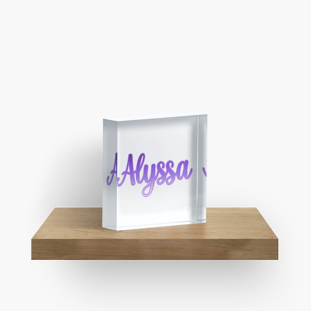"Alyssa Bubble Letter Name Cursive Caligraphy Ombré Violet Lavender ...