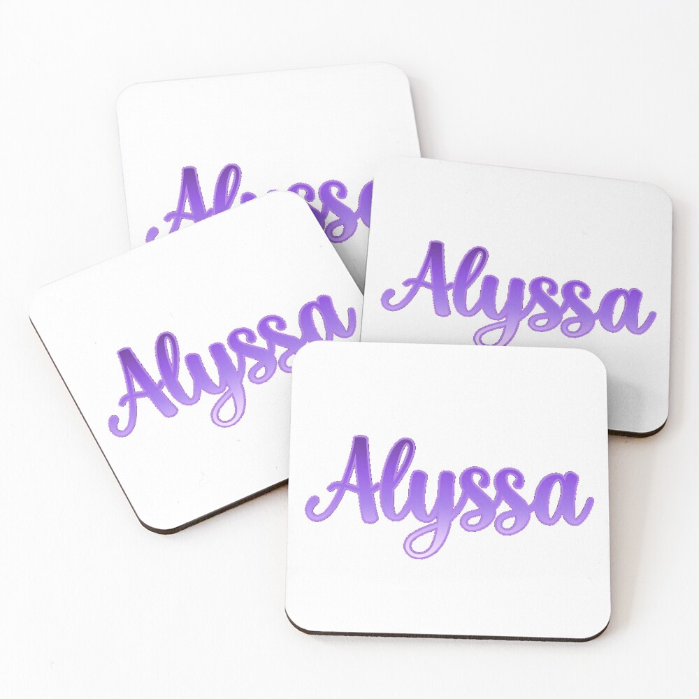 "Alyssa Bubble Letter Name Cursive Caligraphy Ombré Violet Lavender ...