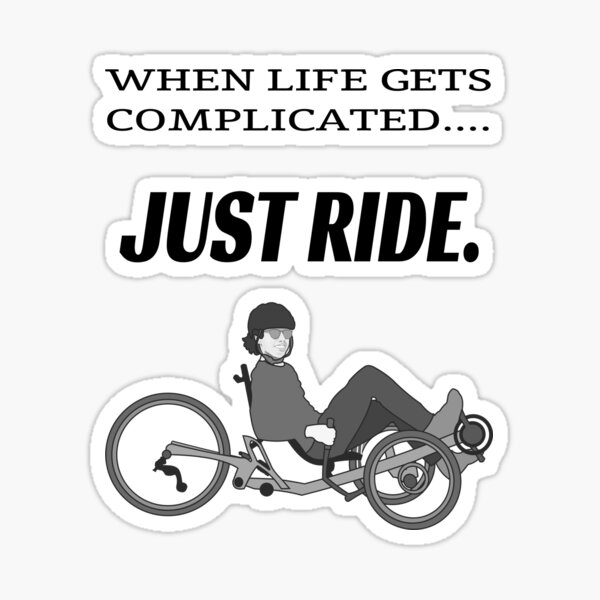 "JUST RIDE. (optimised for light background)" Sticker for Sale by ...