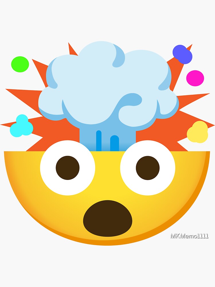 Pegatina «Cabeza explosiva Mind Blown face Emoji Gift» de MKMemo1111 ...