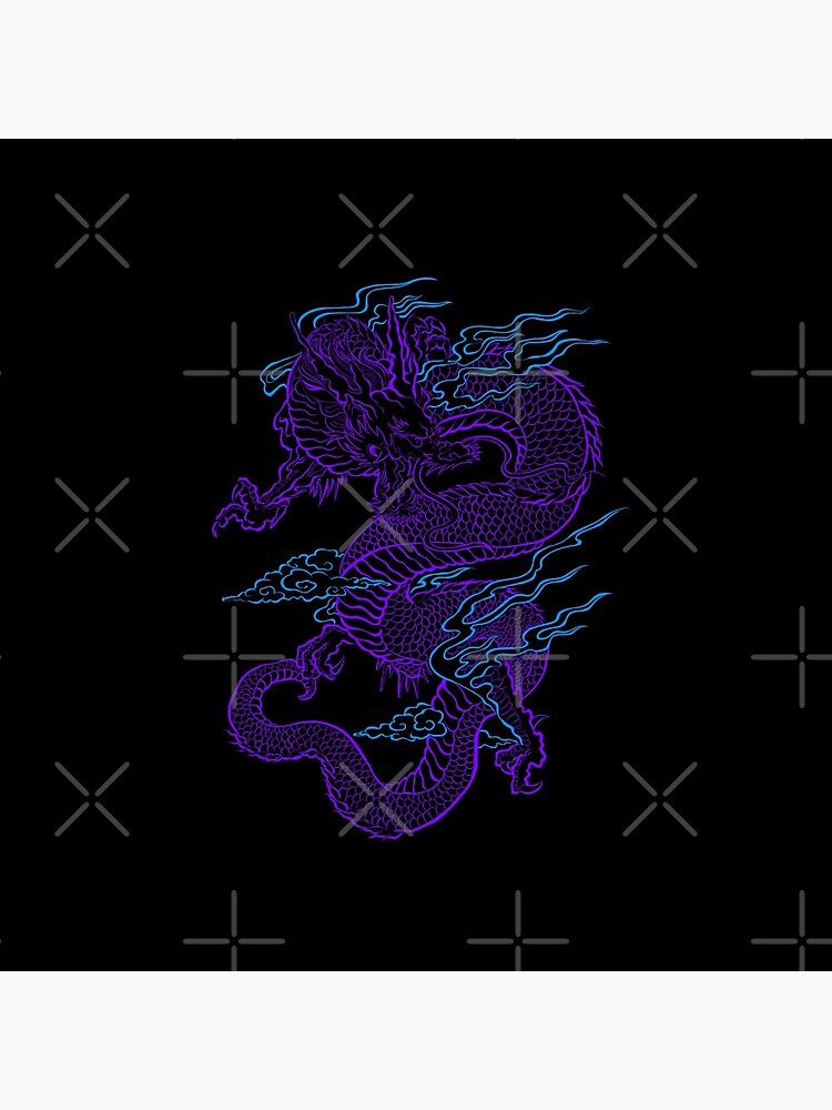 "Purple and Blue Dragon" Pin for Sale by caliclem | Redbubble