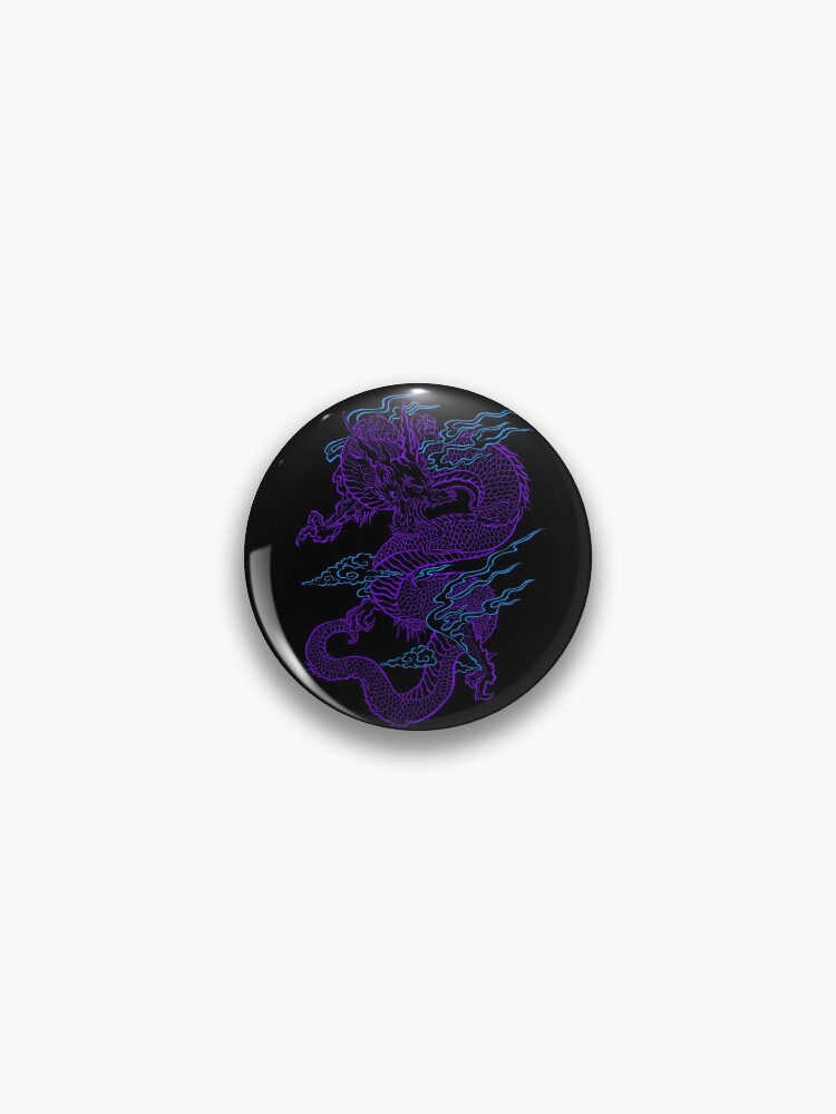 "Purple and Blue Dragon" Pin for Sale by caliclem | Redbubble