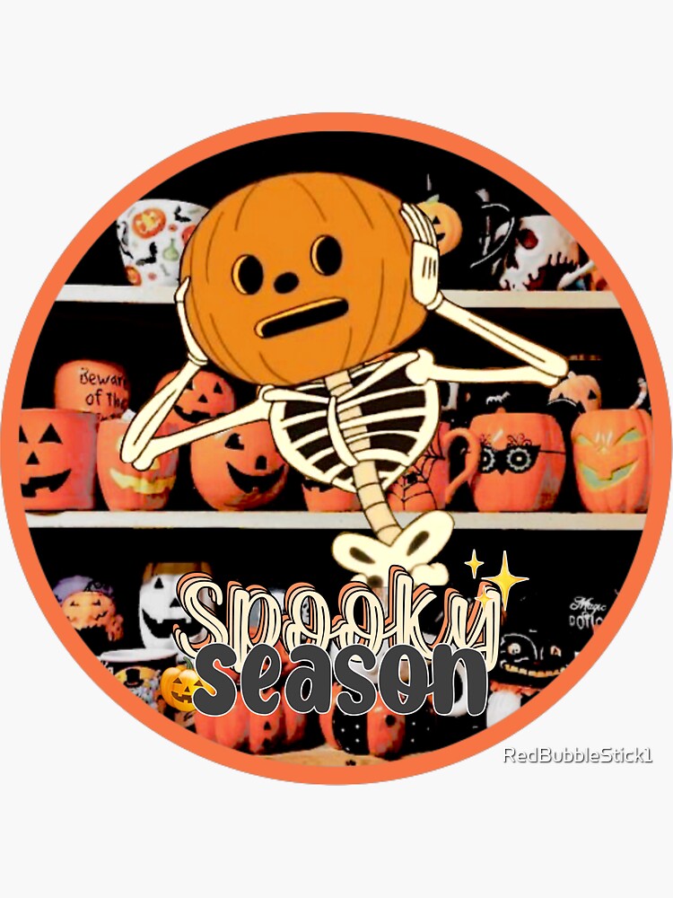 "Spooky Season Skeleton Aesthetic" Sticker for Sale by RedBubbleStick1 ...
