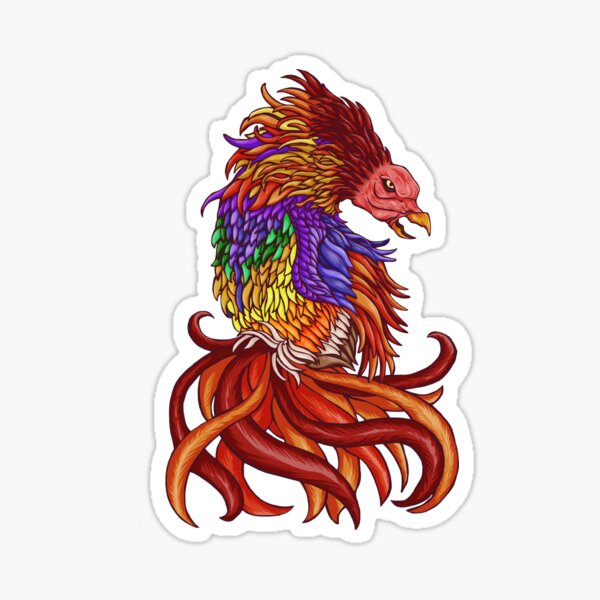 "Rainbow Rooster" Sticker for Sale by mnmg | Redbubble