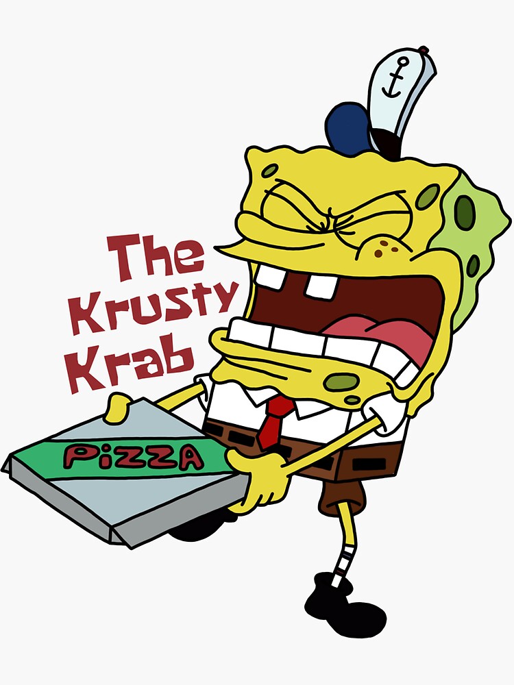 "Spongebob - Krusty Krab Pizza" Sticker by StickToSchnitz | Redbubble