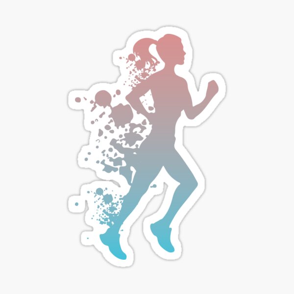 "jogging running marathon runner girl funny gift" Sticker for Sale by ...