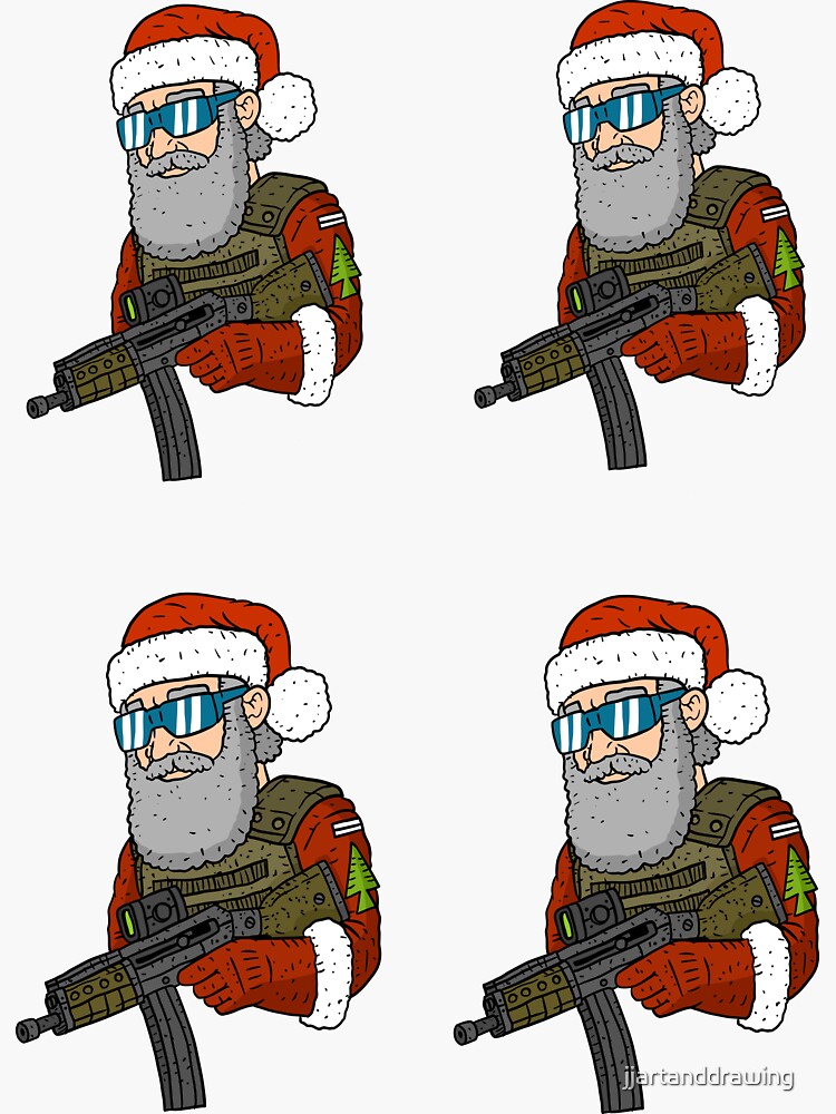 "tactical santa, merry christmas. soldier." Sticker for Sale by ...