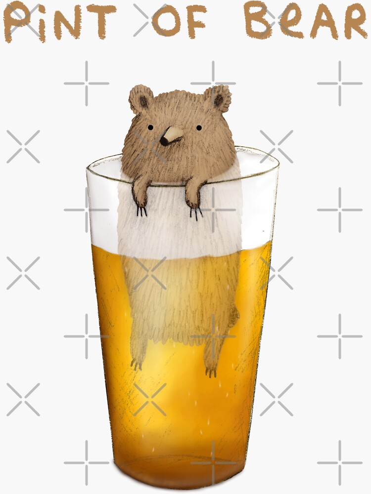 "Pint of Bear" Sticker for Sale by SophieCorrigan | Redbubble