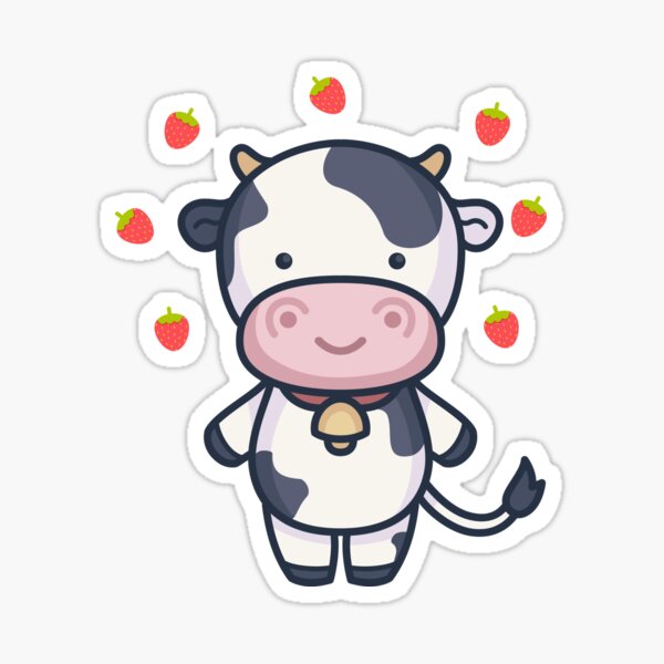 "Cute And Happy Cow" Sticker for Sale by teledesign | Redbubble