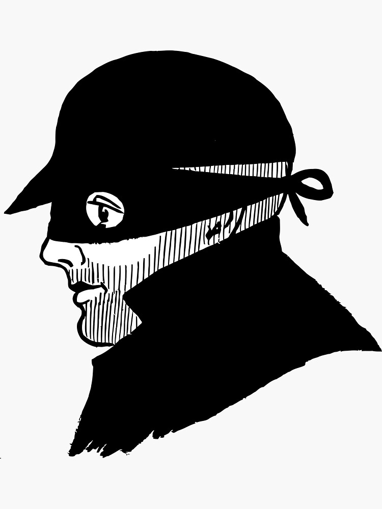 "Gangster with mask. illustration" Sticker by zeitpunkte | Redbubble