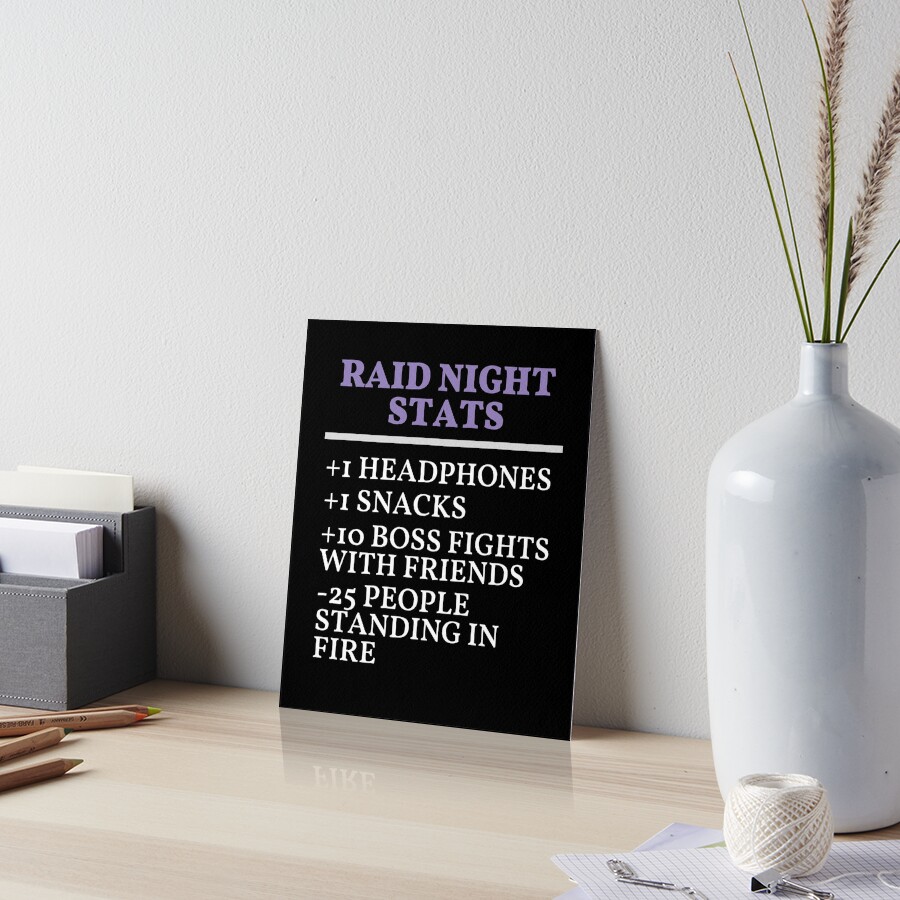 "Raid Night Stats, MMO, Gaming Meme" Art Board Print by Midsummer1942 ...